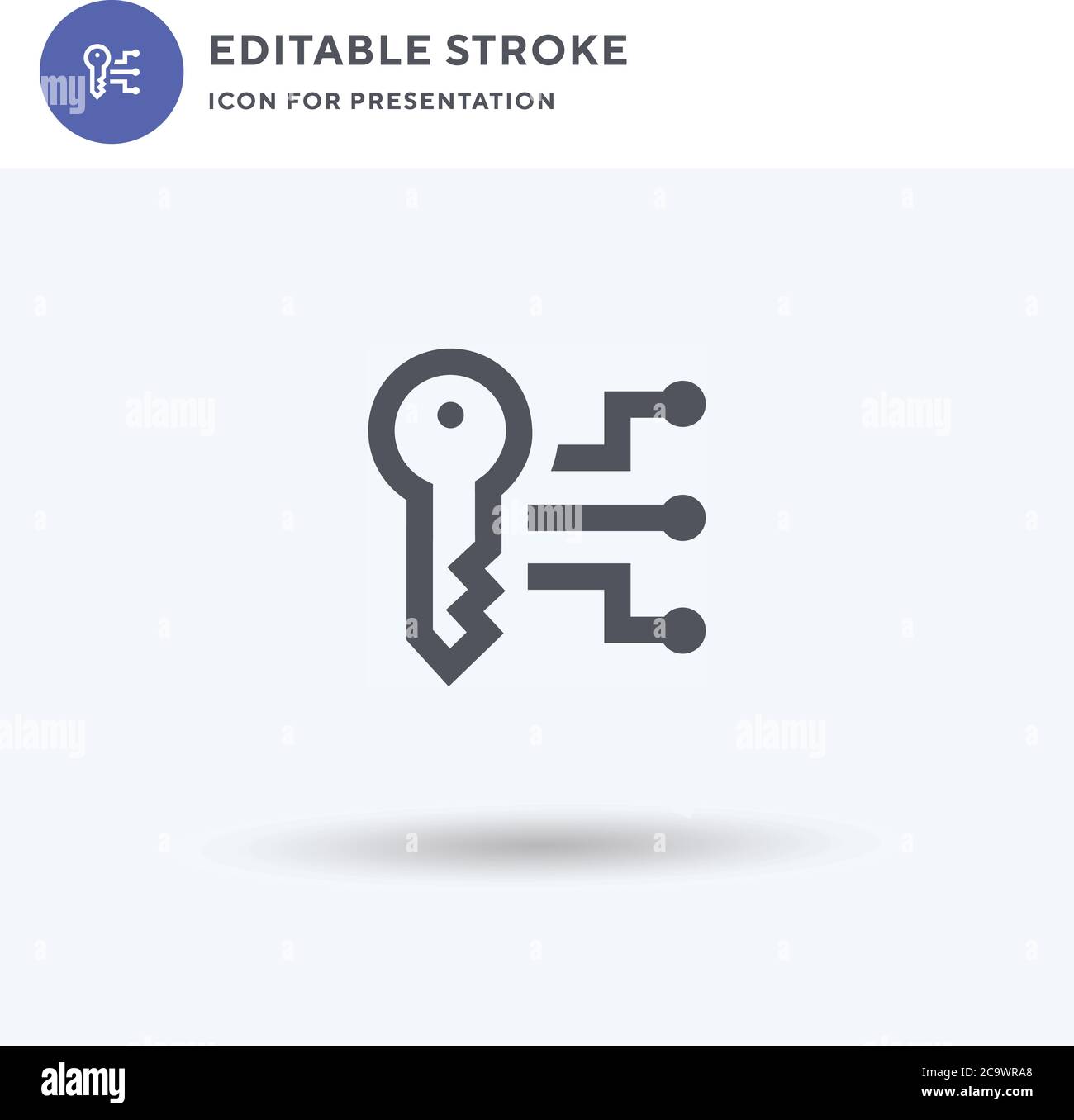 Key icon vector, filled flat sign, solid pictogram isolated on white ...