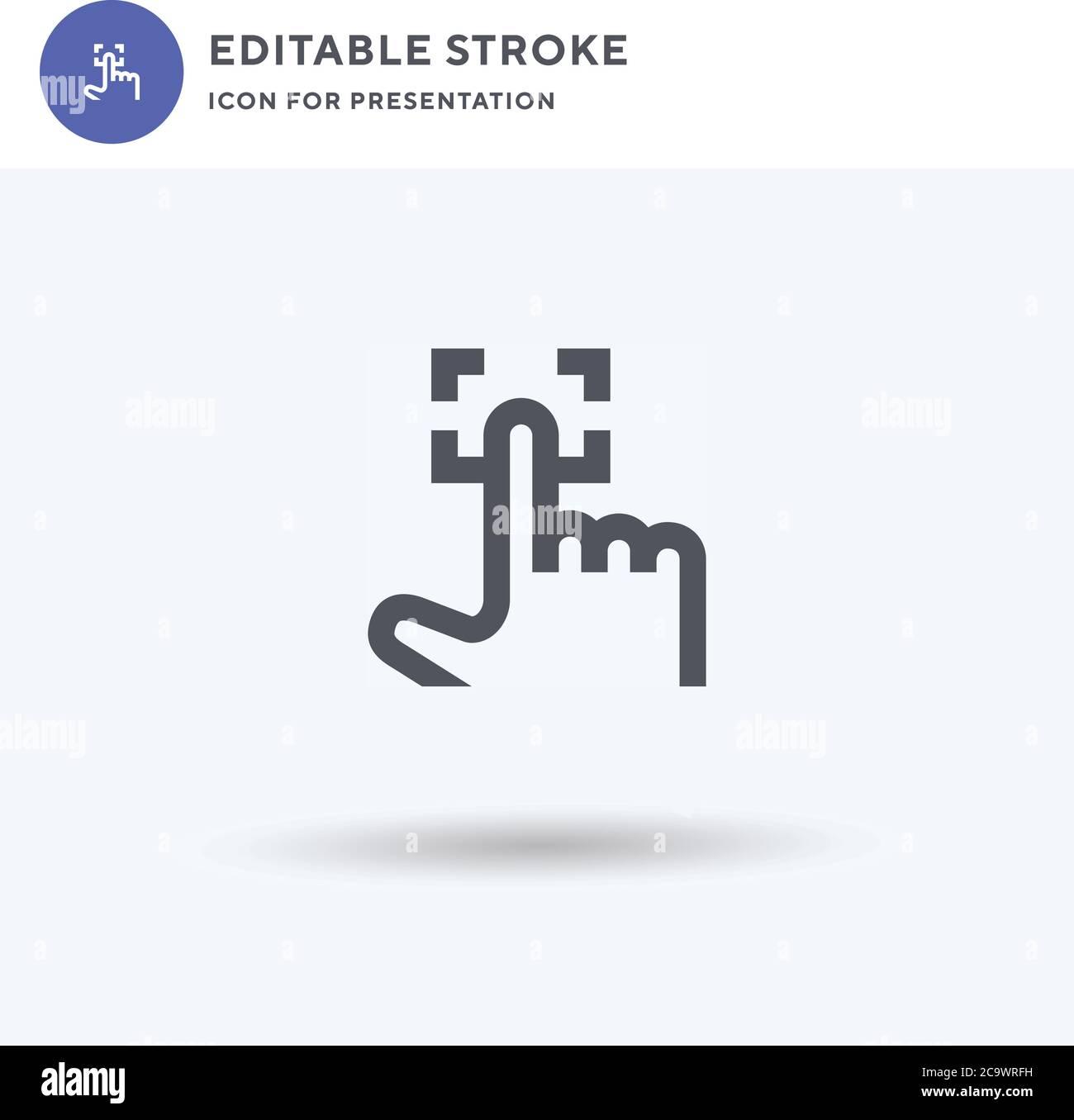 Fingerprint Scanner icon vector, filled flat sign, solid pictogram ...