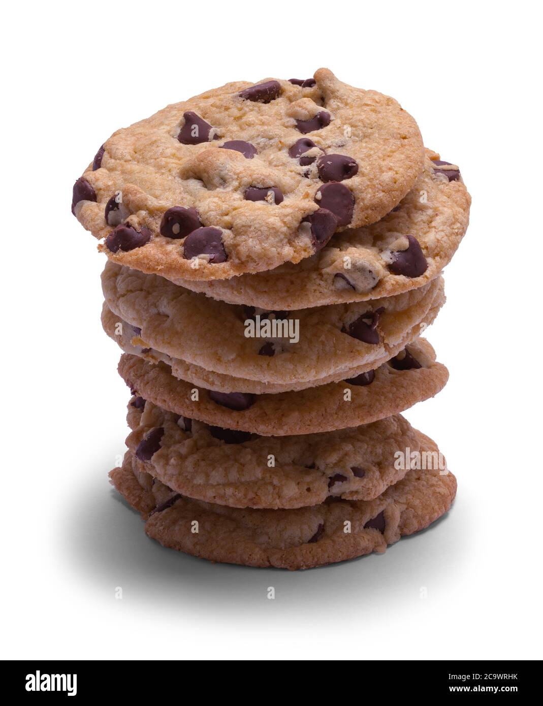 Pile of Chocolate Chop Cookies Isolated on White Stock Photo - Alamy