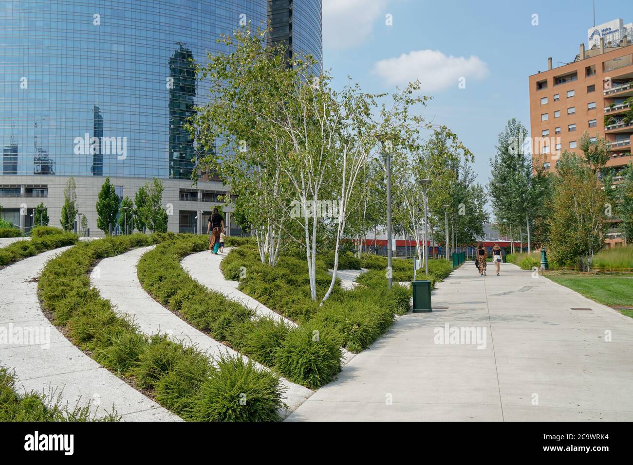 Milan 07/15/2020: paths of plants and concrete of Tree Library ...
