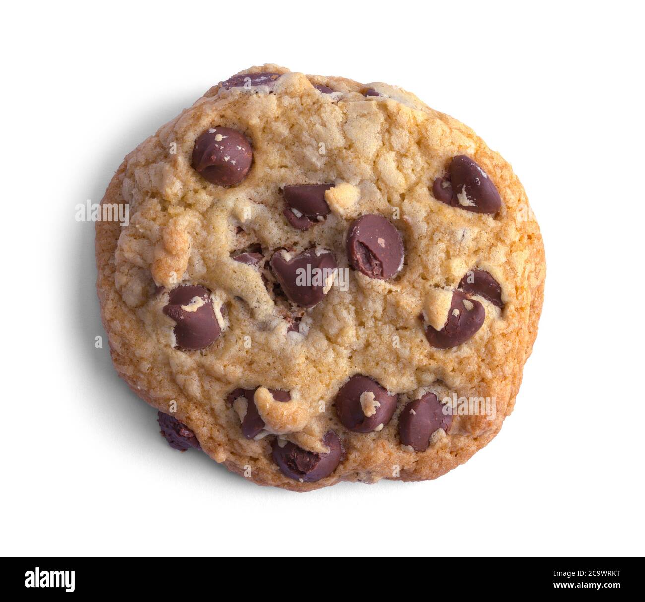Single Chocolate Chip Cookie Isolated on White Stock Photo - Alamy