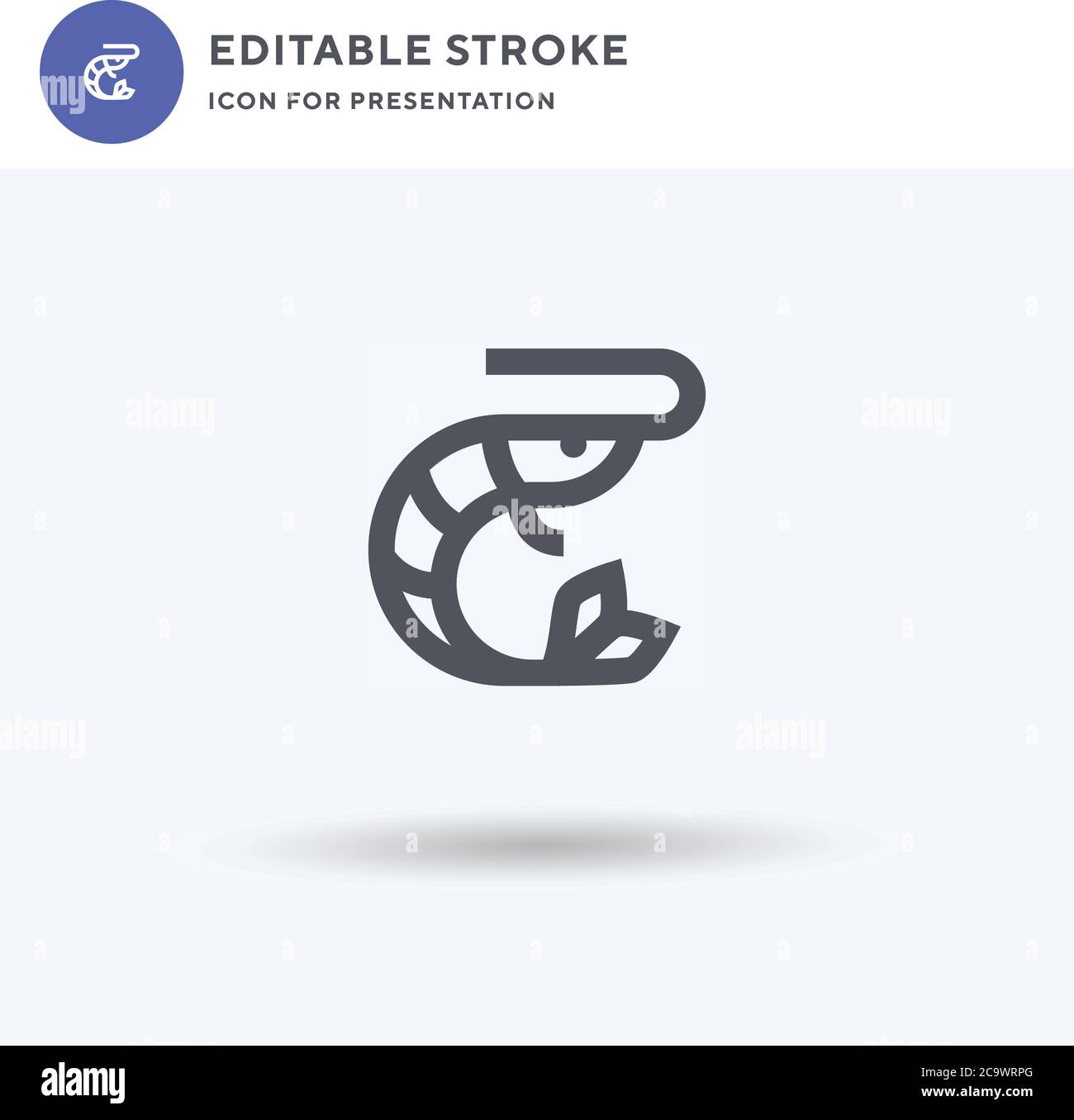Shrimp icon vector, filled flat sign, solid pictogram isolated on white ...