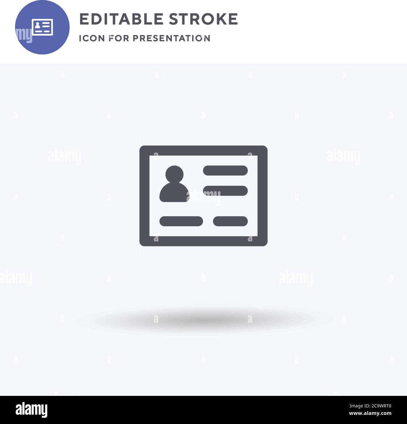 Driver License icon vector, filled flat sign, solid pictogram isolated ...