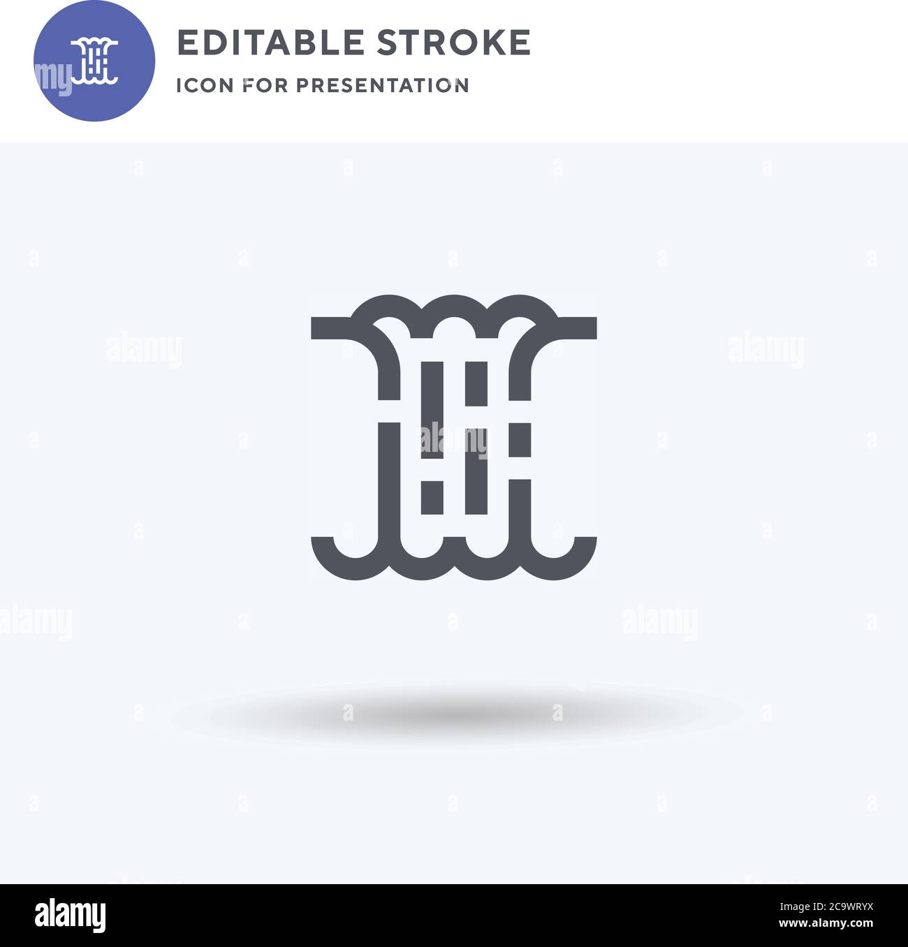 Waterfall icon vector, filled flat sign, solid pictogram isolated on ...