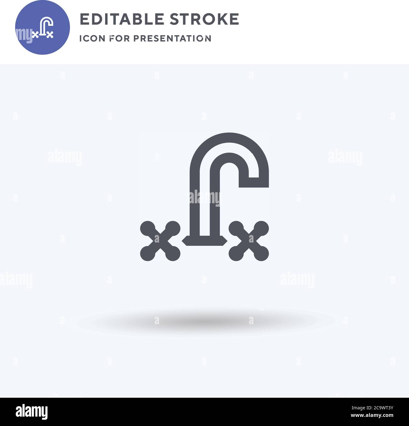 Faucet icon vector, filled flat sign, solid pictogram isolated on white ...