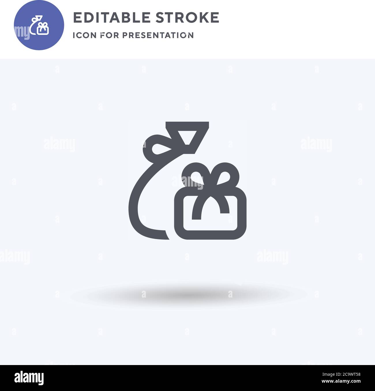 Gifts icon vector, filled flat sign, solid pictogram isolated on white ...