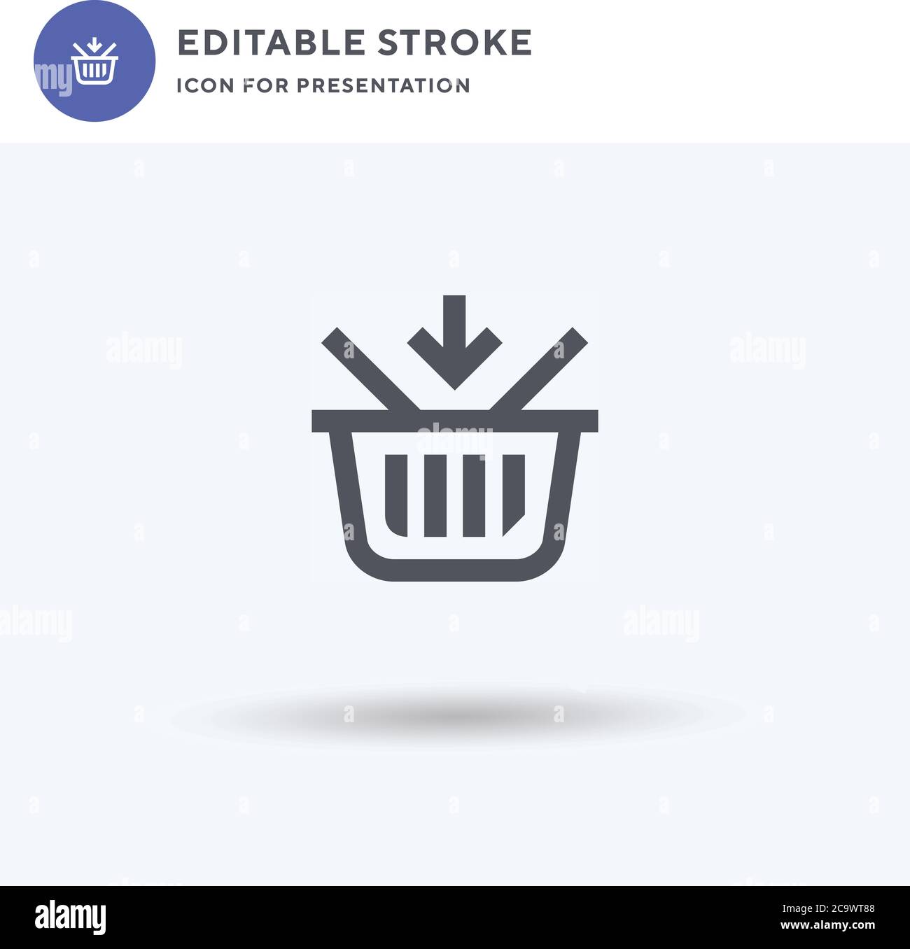 Add To Basket icon vector, filled flat sign, solid pictogram isolated ...