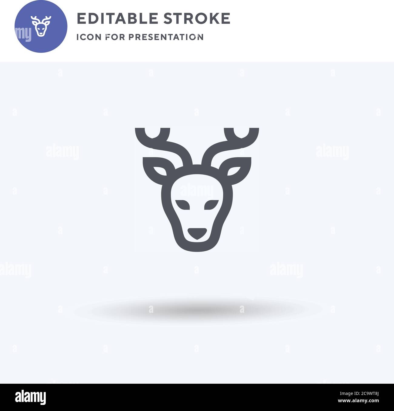 Deer icon vector, filled flat sign, solid pictogram isolated on white ...