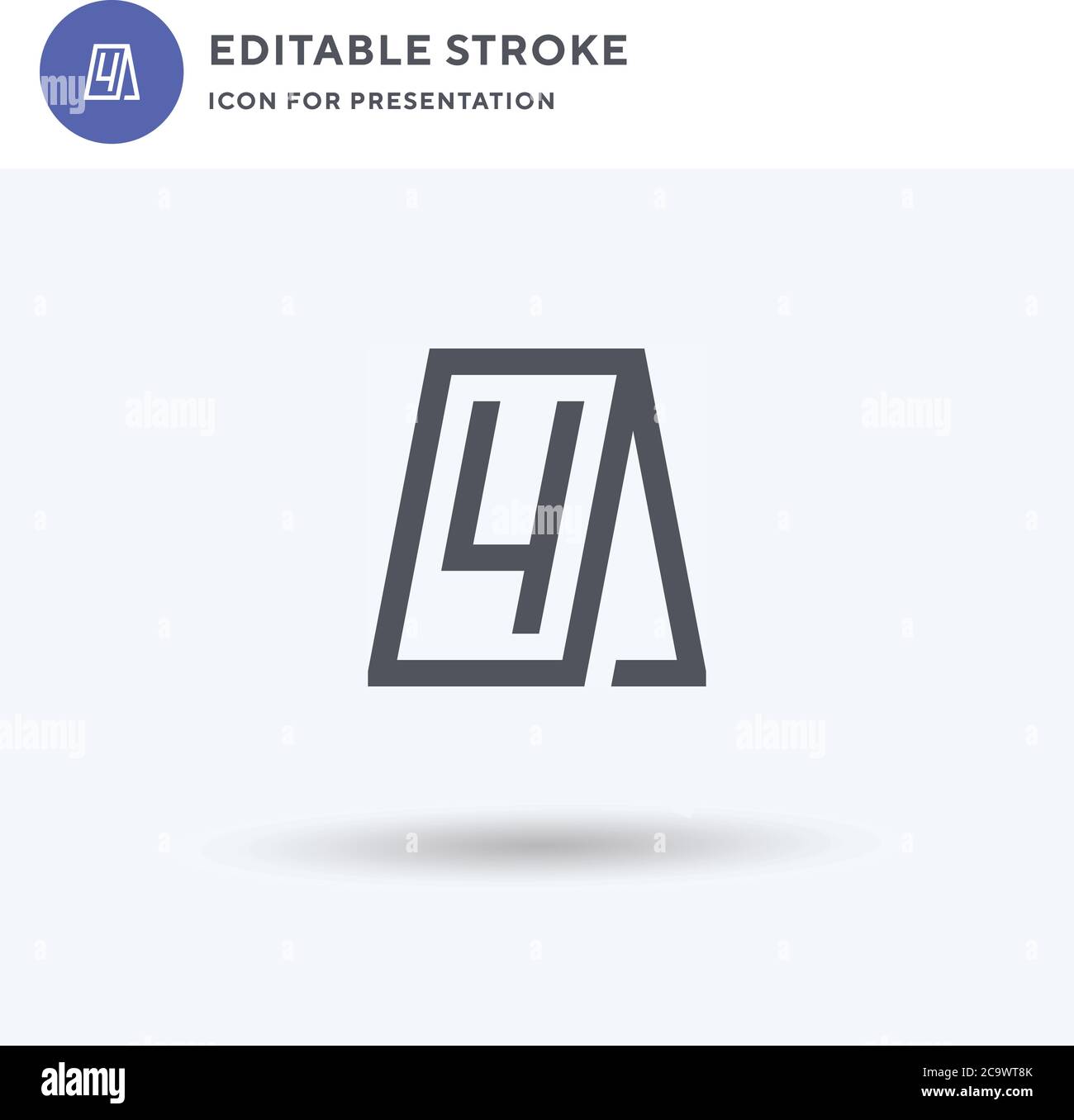 Nameplate icon vector, filled flat sign, solid pictogram isolated on ...