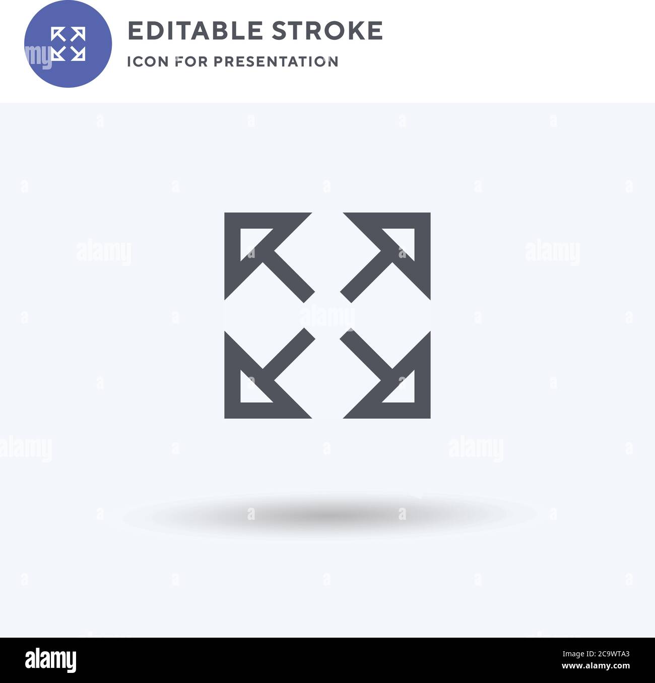 Expand icon vector, filled flat sign, solid pictogram isolated on white ...
