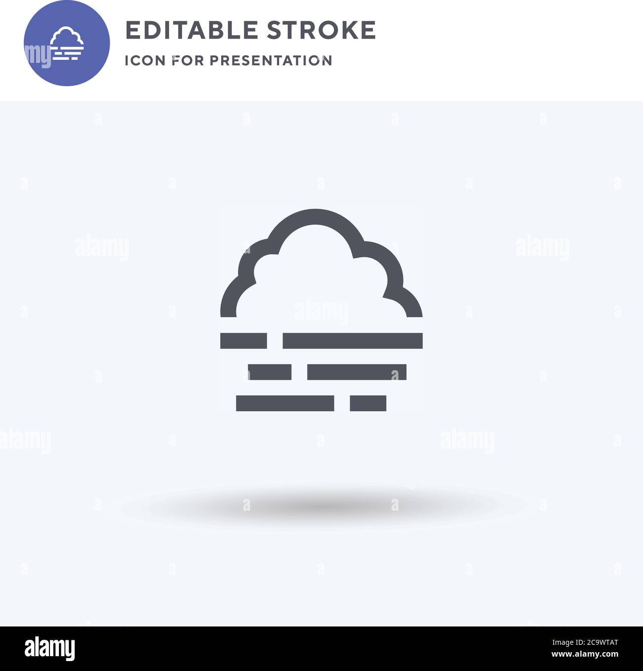 Foggy icon vector, filled flat sign, solid pictogram isolated on white ...