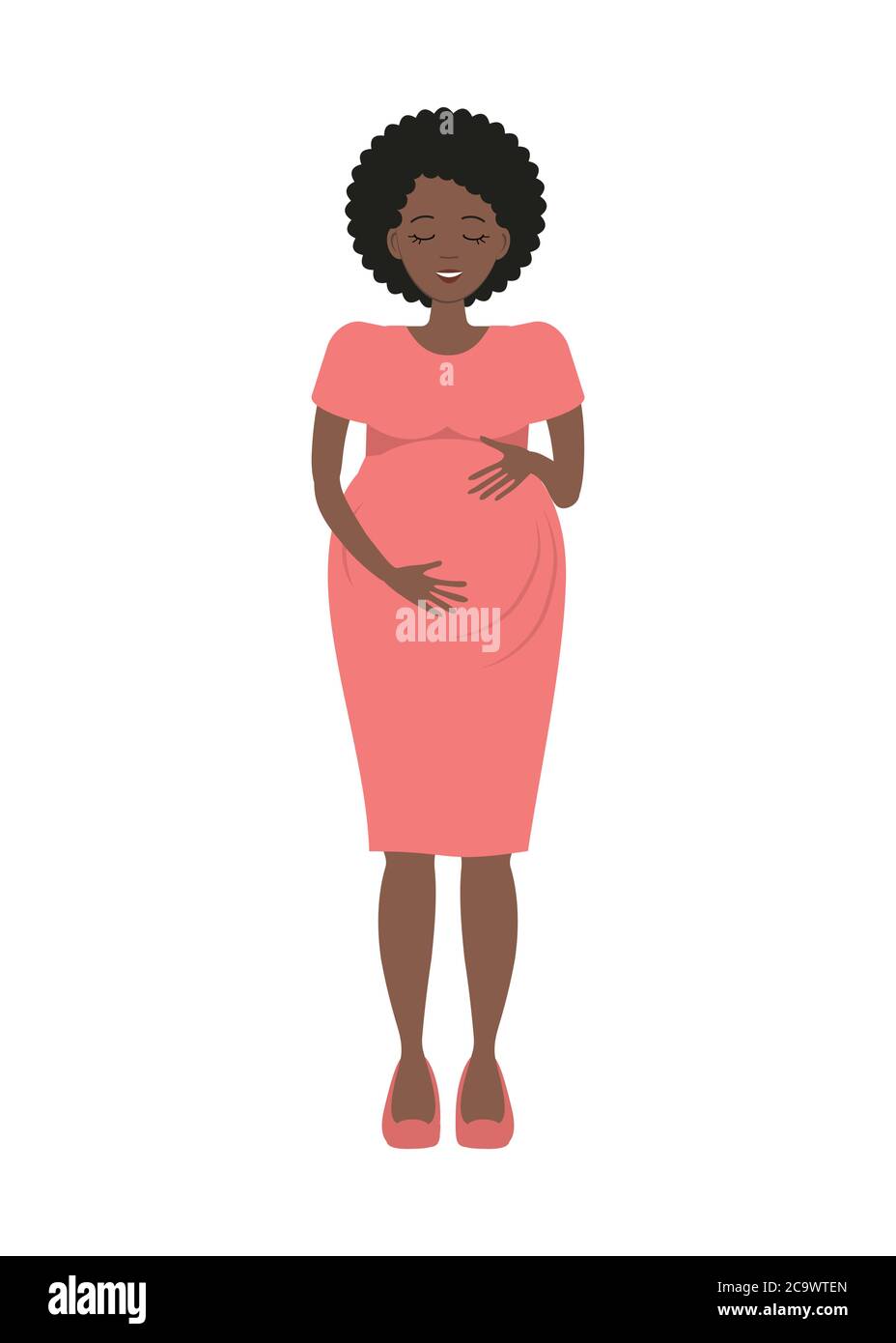 Black African Woman Pregnant Stock Vector Images Alamy