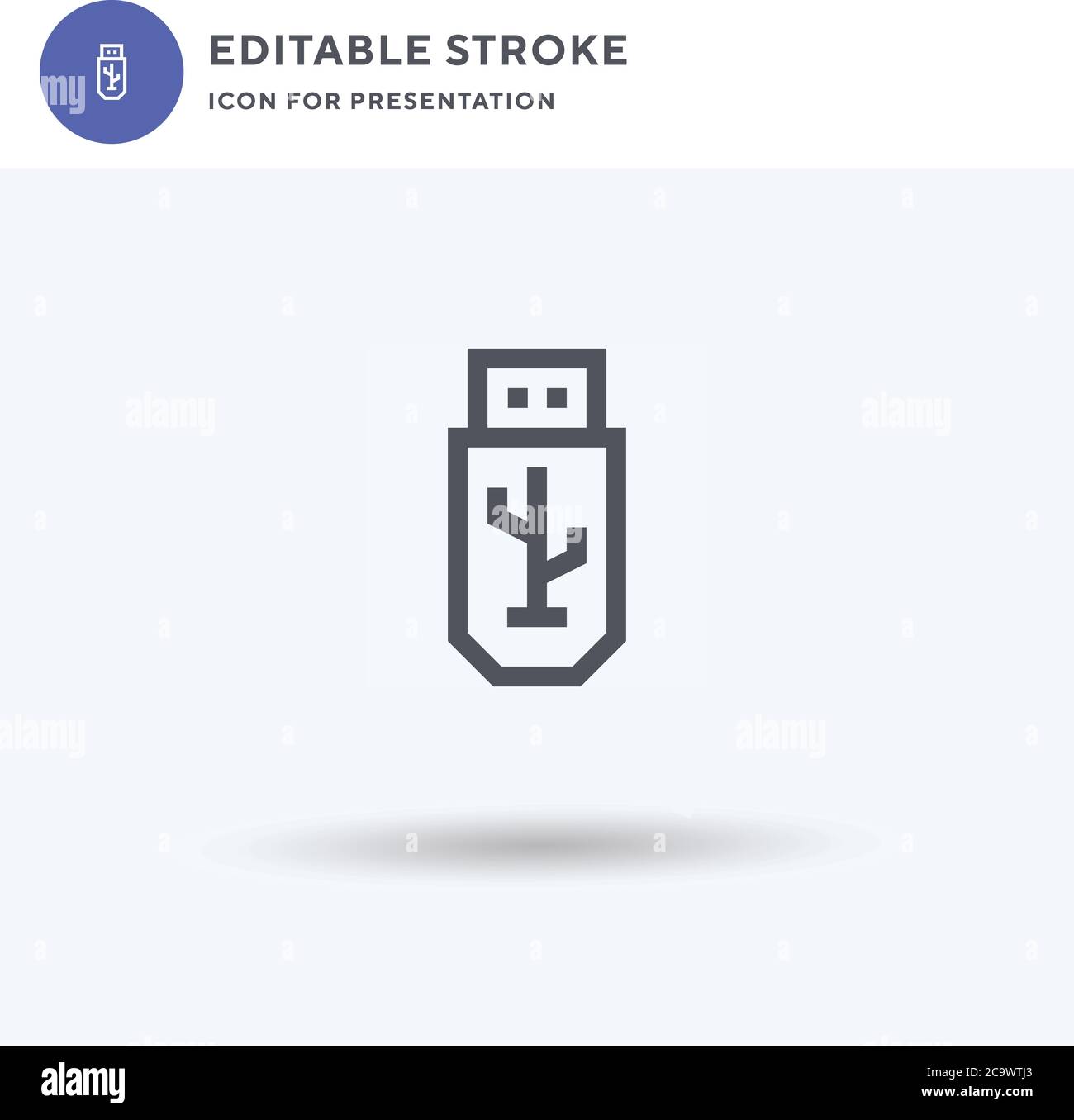 Usb icon vector, filled flat sign, solid pictogram isolated on white ...