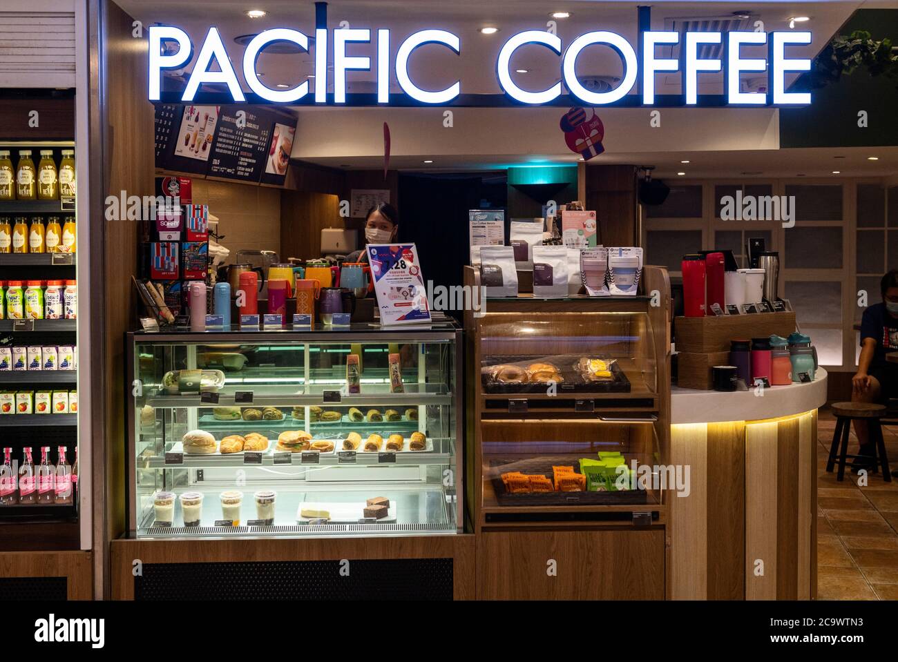 Pacific Coffee store chain and logo seen in Hong Kong Stock Photo - Alamy