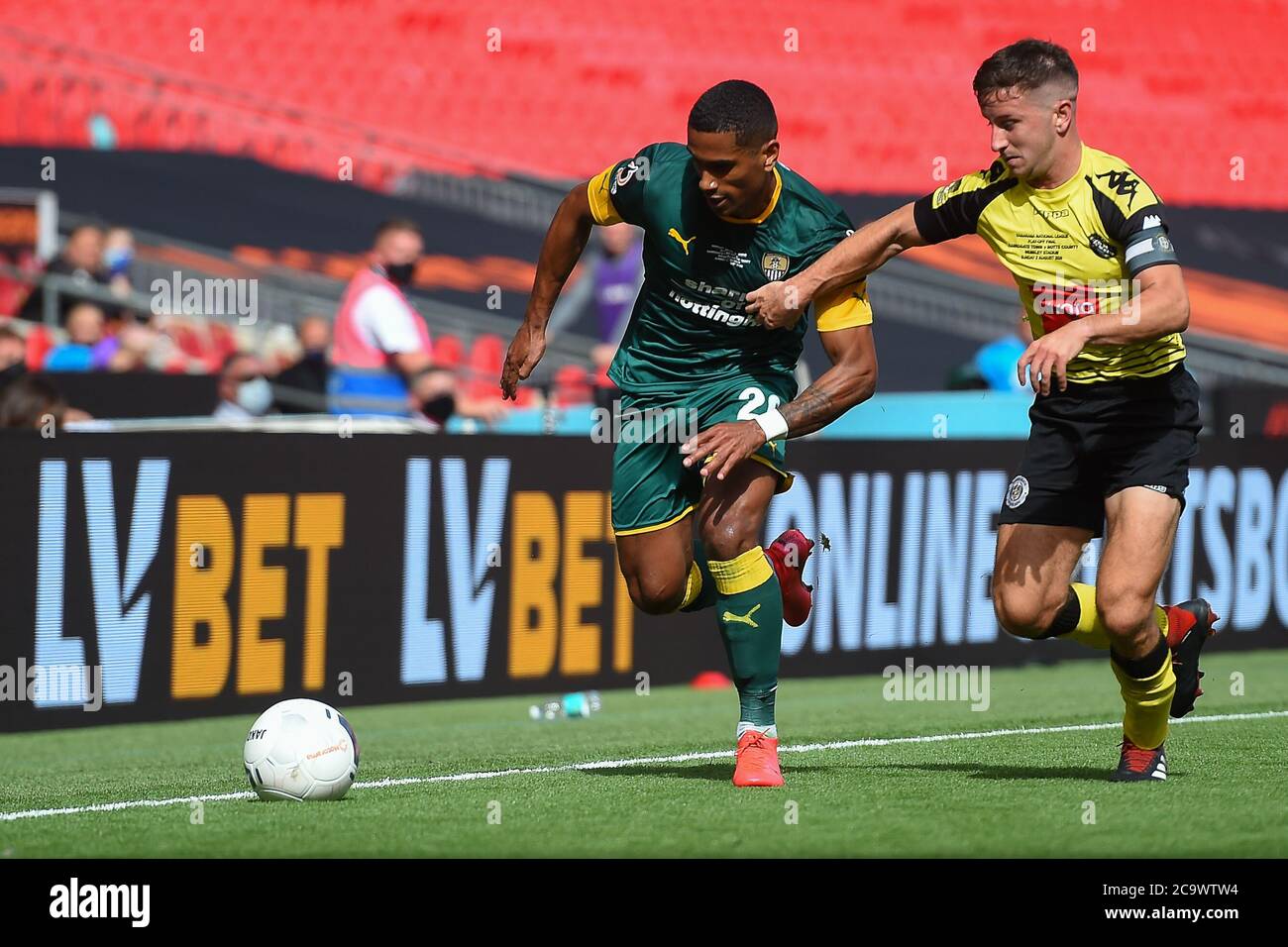 LONDON, UK. August 2nd 2020 - Richard Brindley (20) of Notts County ...