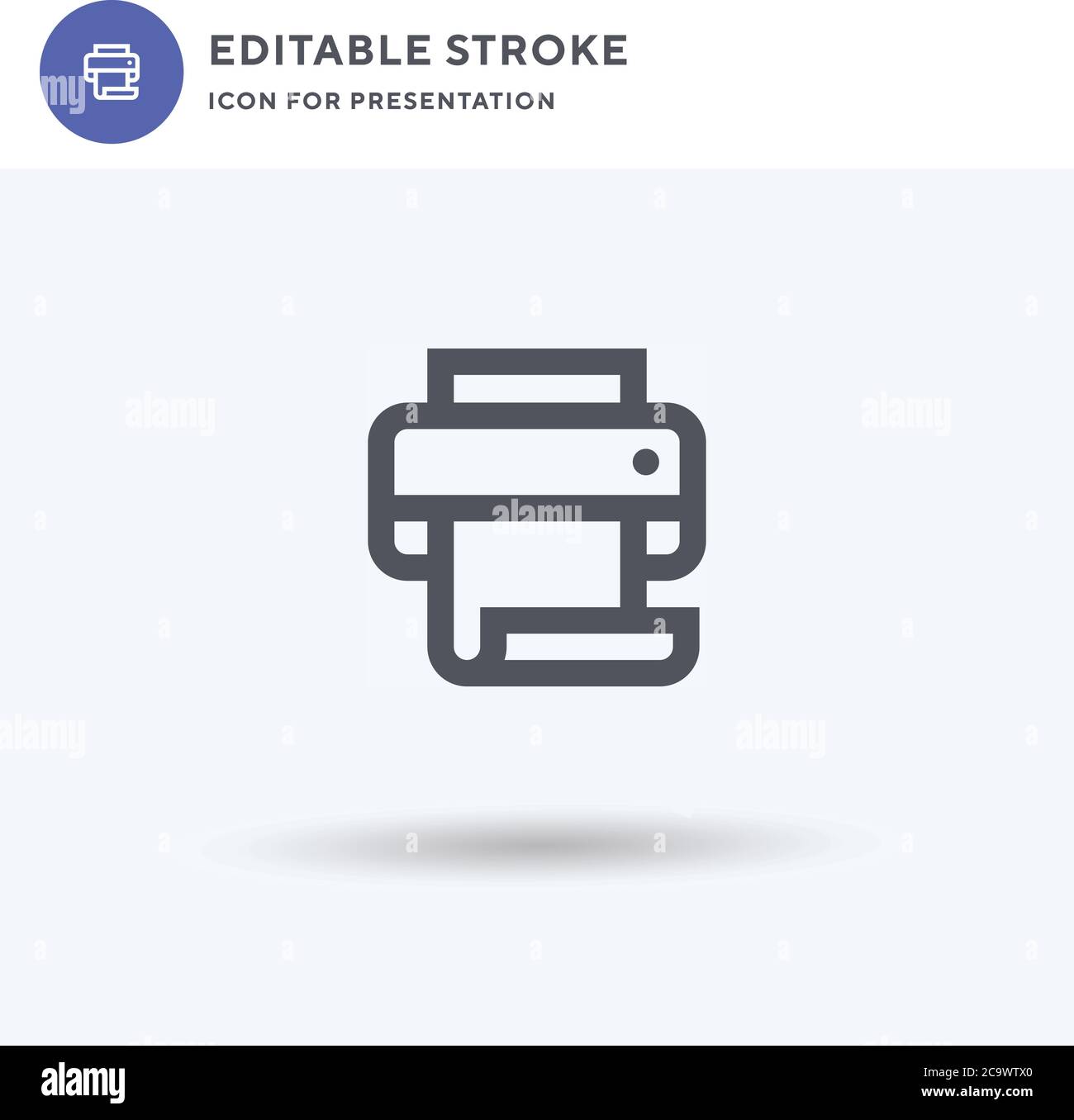 Printer icon vector, filled flat sign, solid pictogram isolated on ...