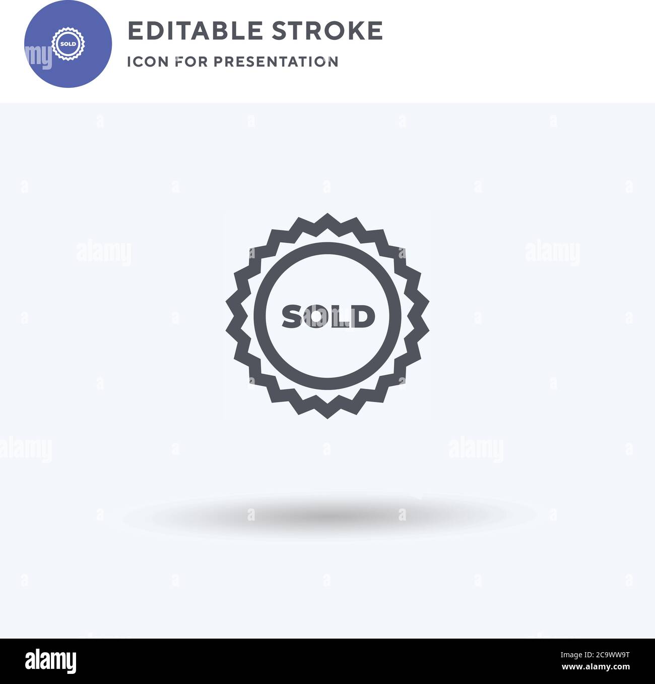 Sold icon vector, filled flat sign, solid pictogram isolated on white ...