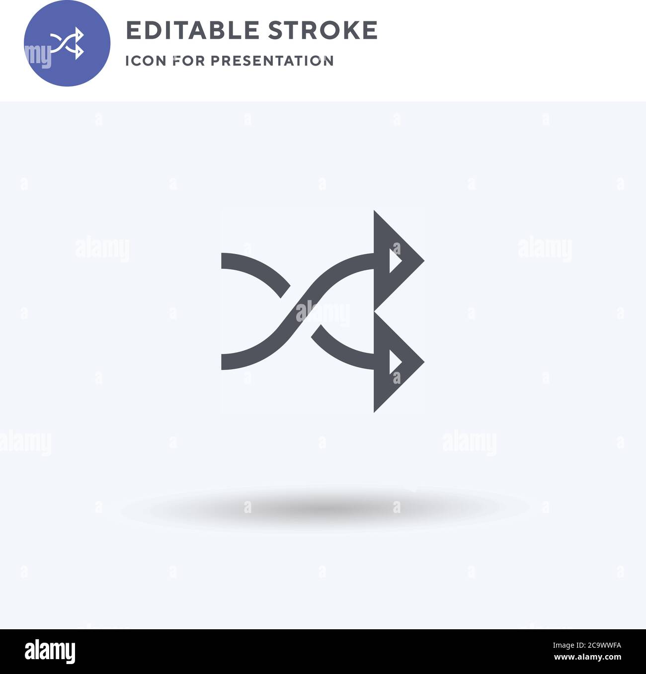 Shuffle icon vector, filled flat sign, solid pictogram isolated on ...