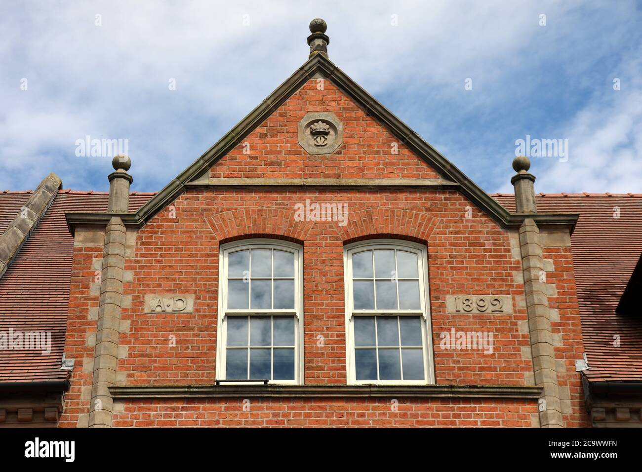 Brick building dated 1892 in Sandbach Stock Photo - Alamy