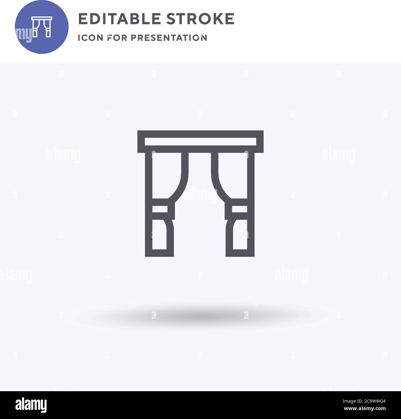 Curtains icon vector, filled flat sign, solid pictogram isolated on ...