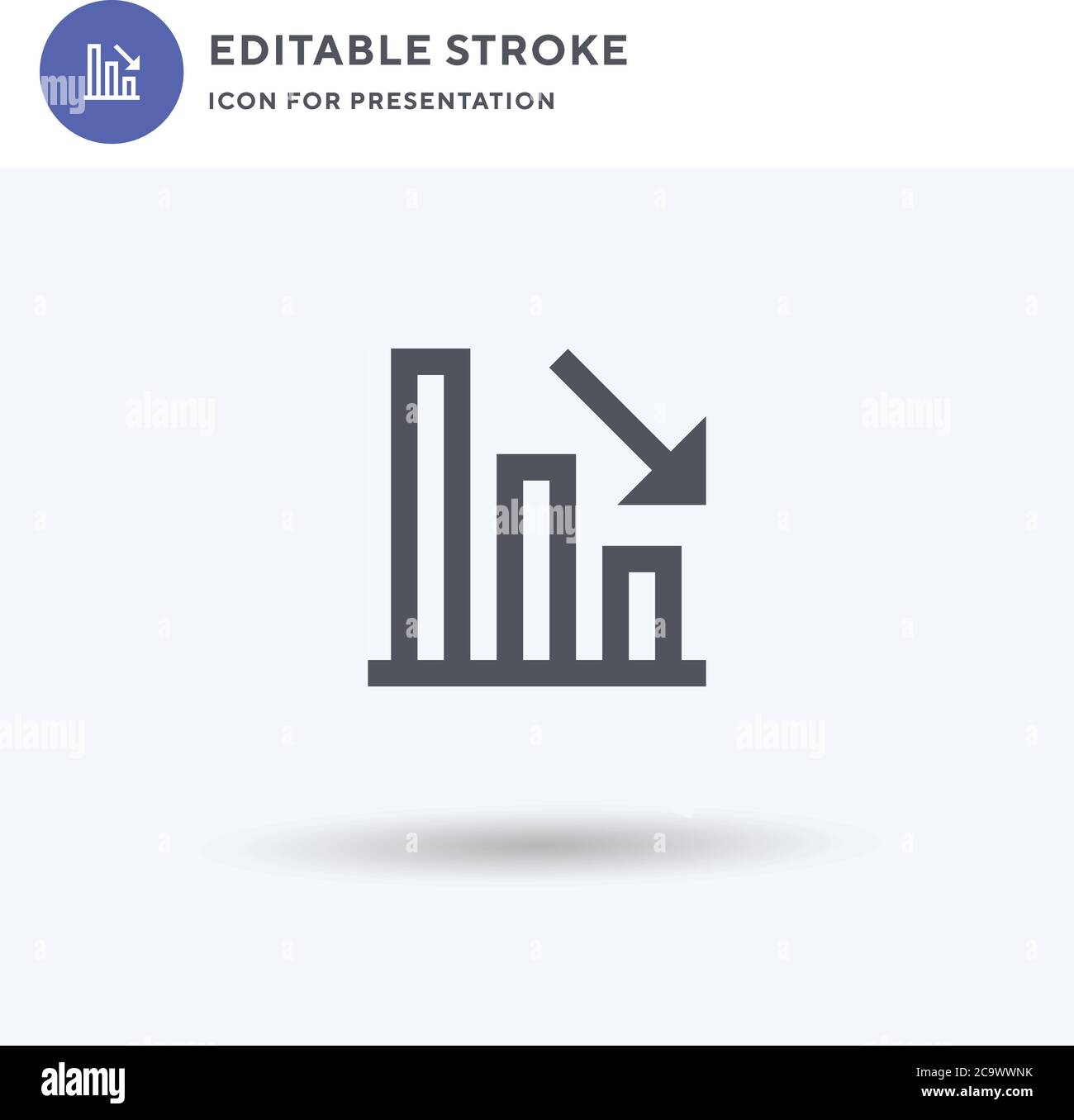 Loss icon vector, filled flat sign, solid pictogram isolated on white ...