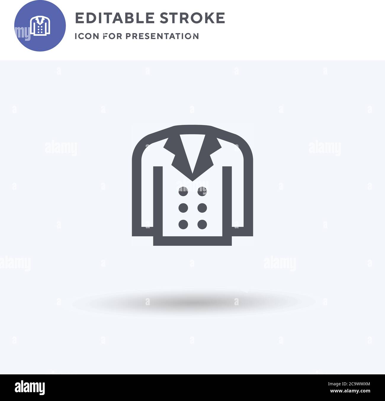 Coat icon vector, filled flat sign, solid pictogram isolated on white ...
