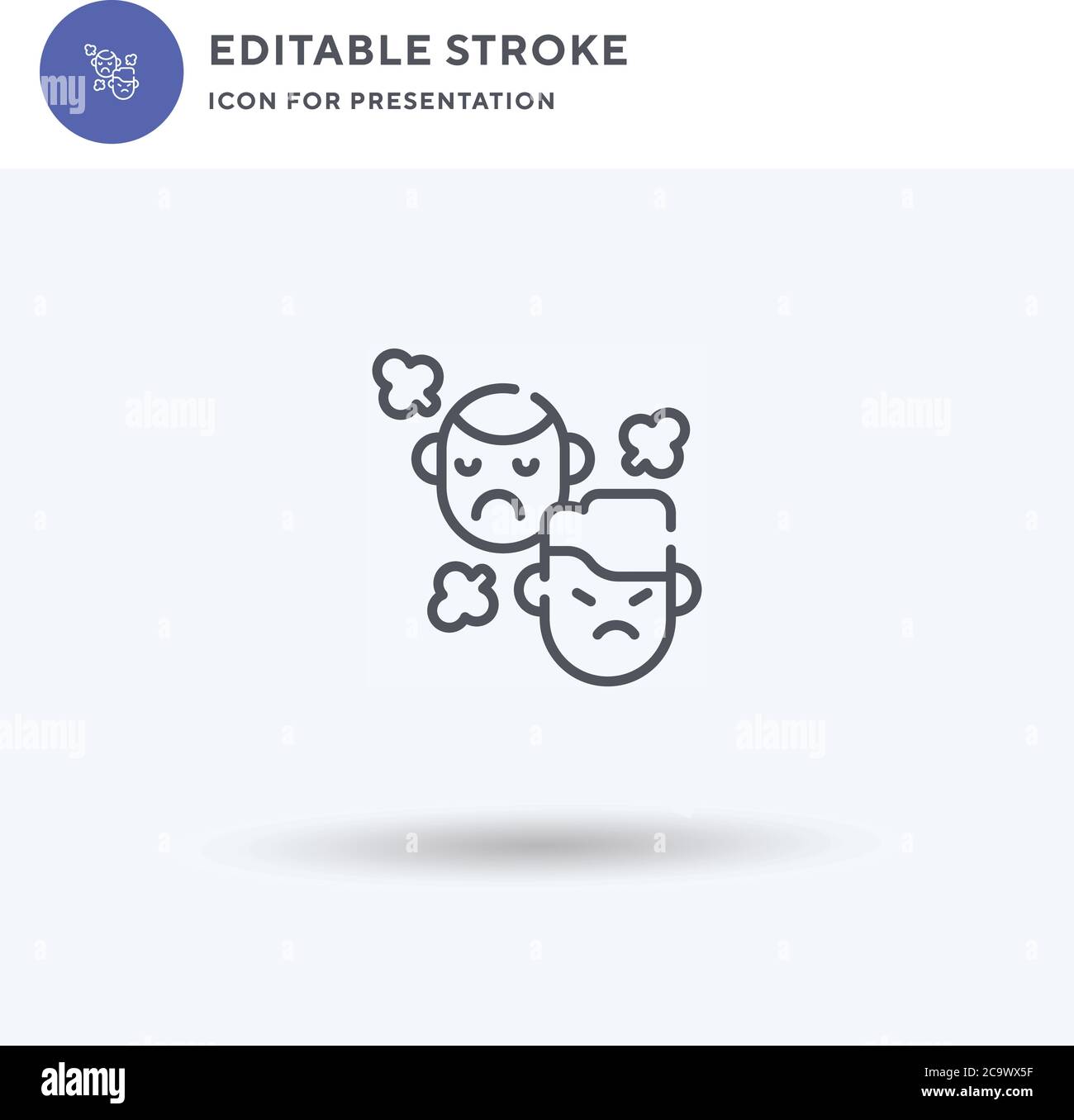 Angry icon vector, filled flat sign, solid pictogram isolated on white ...