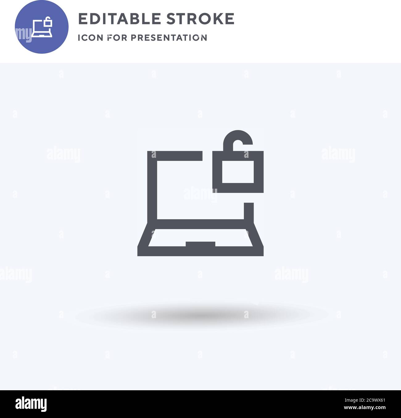 Unlock icon vector, filled flat sign, solid pictogram isolated on white ...