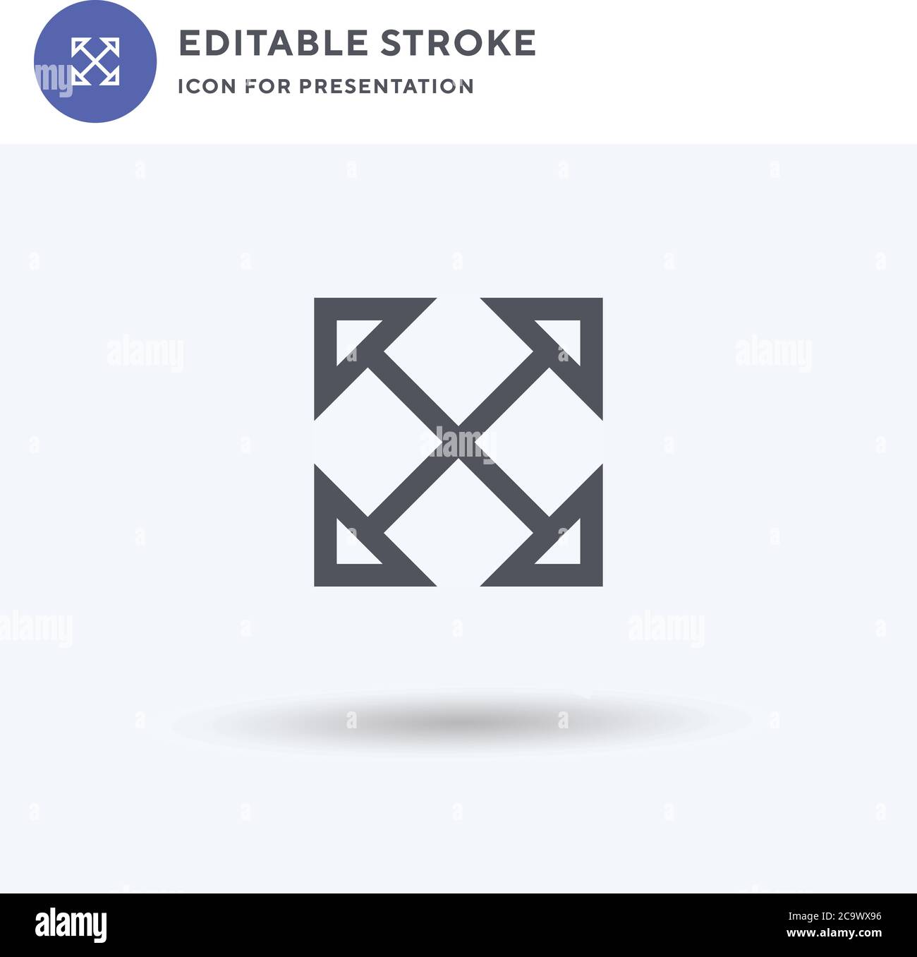 Expand icon vector, filled flat sign, solid pictogram isolated on white ...