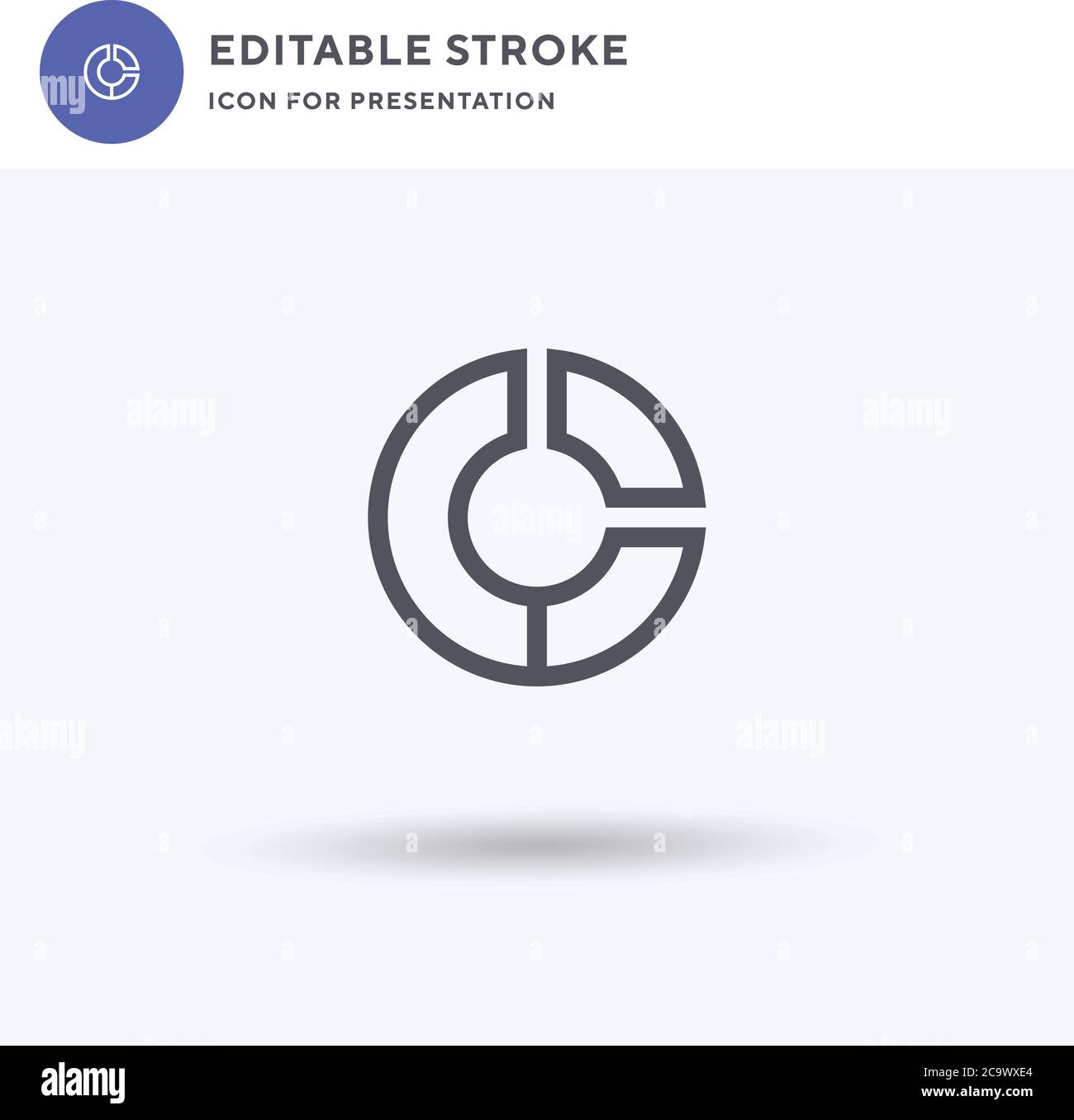 Pie Chart icon vector, filled flat sign, solid pictogram isolated on ...