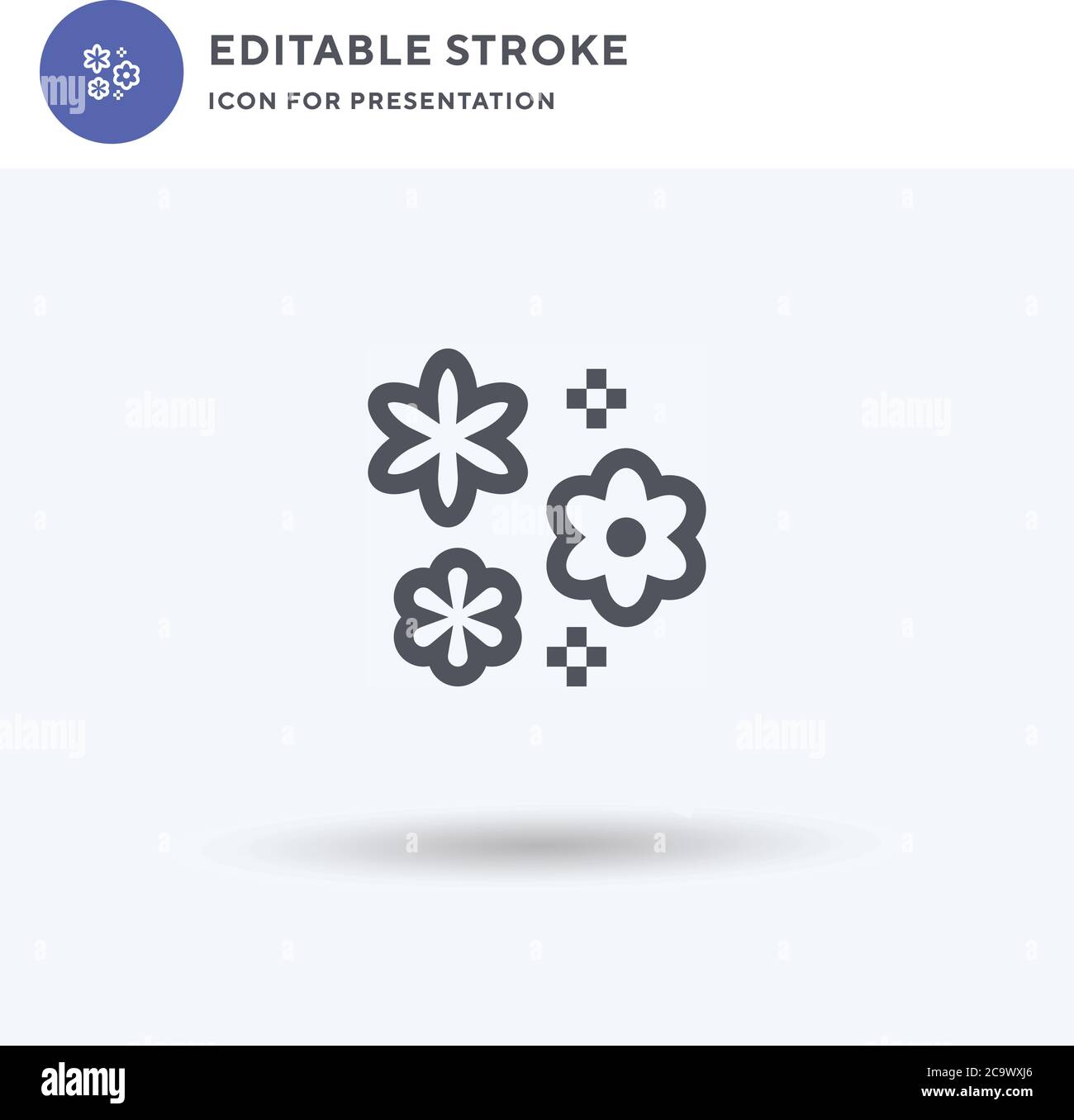 Flowers icon vector, filled flat sign, solid pictogram isolated on ...