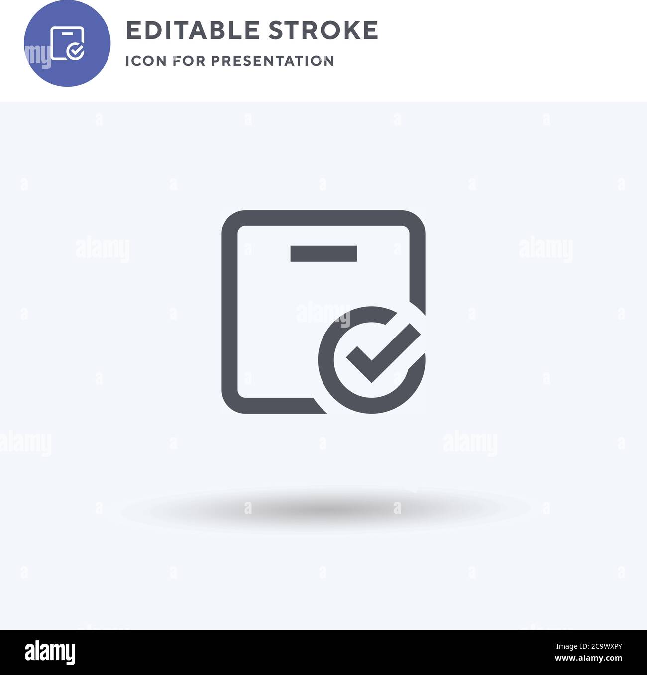 Checked Box icon vector, filled flat sign, solid pictogram isolated on ...