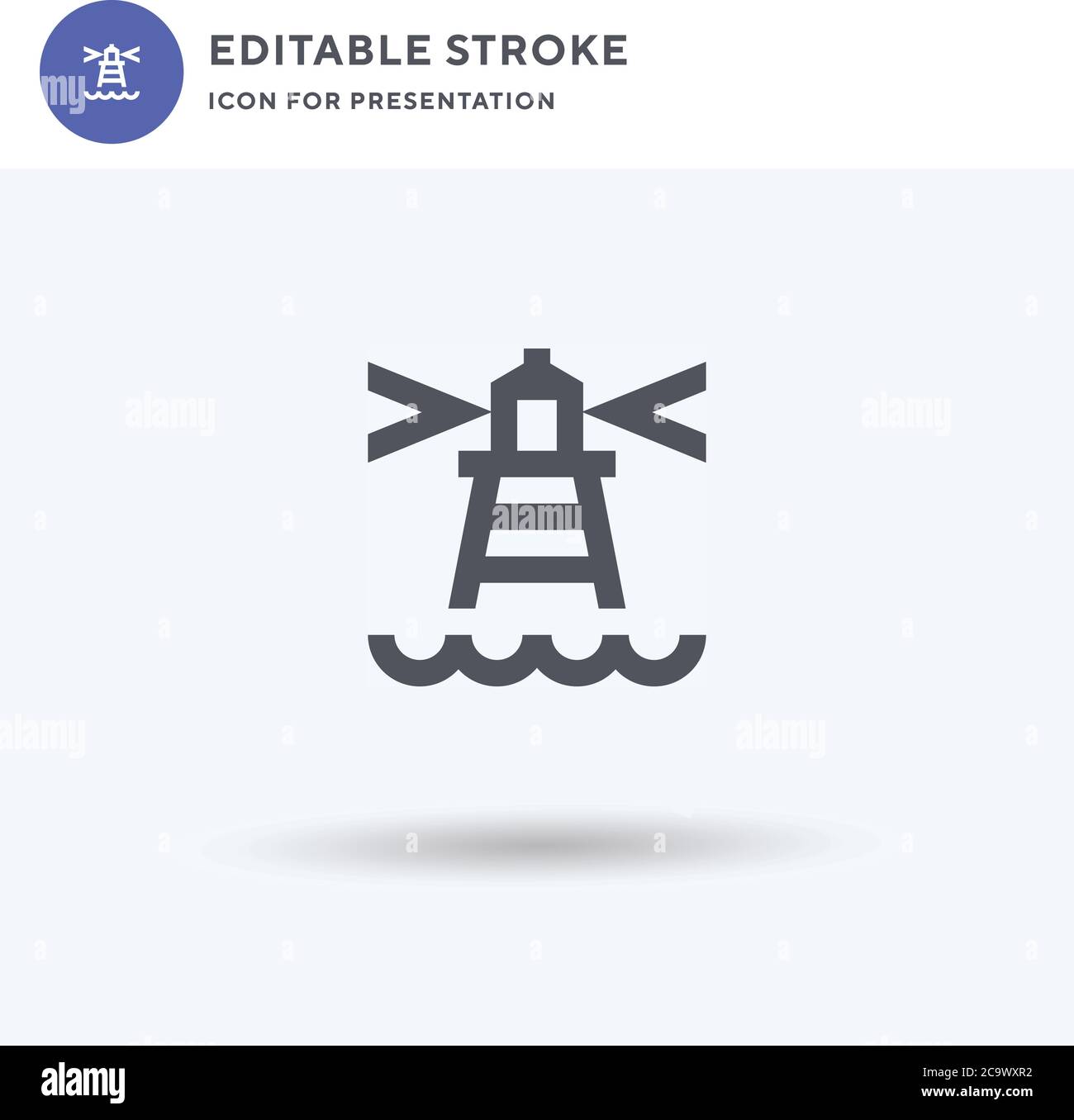 Lighthouse icon vector, filled flat sign, solid pictogram isolated on ...