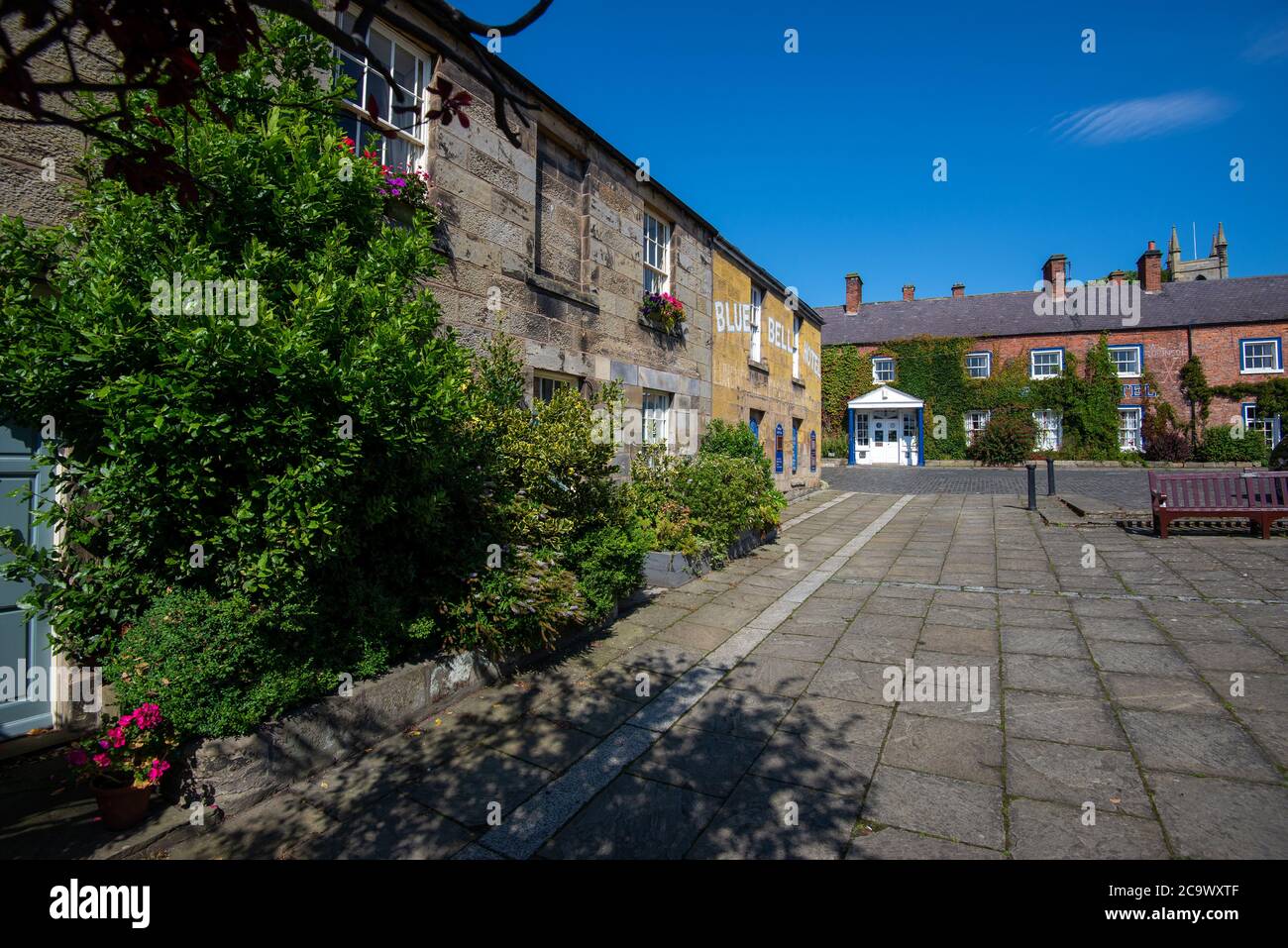 The Market Place and the Blue Bell coaching inn Belford, Northumberland ...