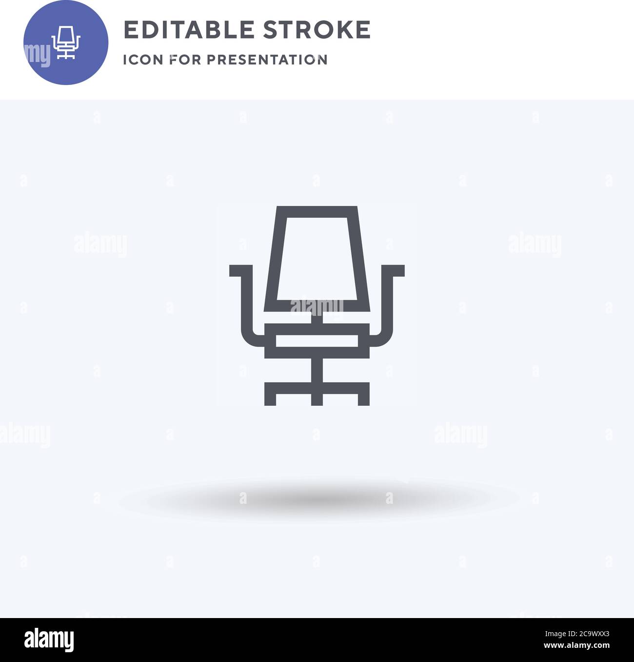 Desk Chair icon vector, filled flat sign, solid pictogram isolated on ...