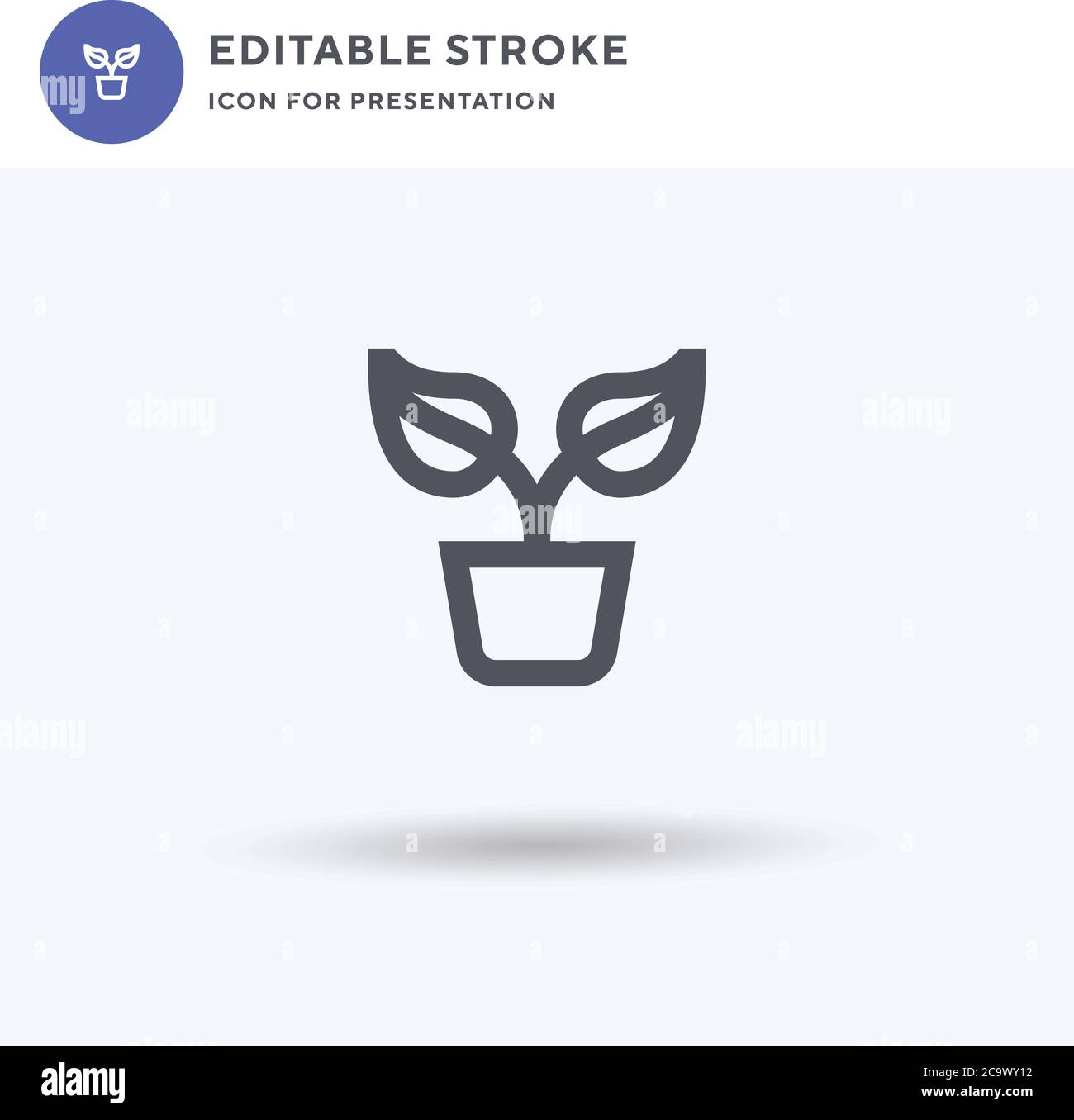 Plant icon vector, filled flat sign, solid pictogram isolated on white ...