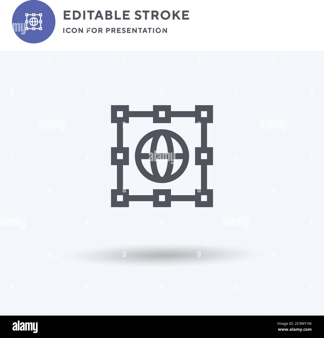 Globe Grid icon vector, filled flat sign, solid pictogram isolated on ...