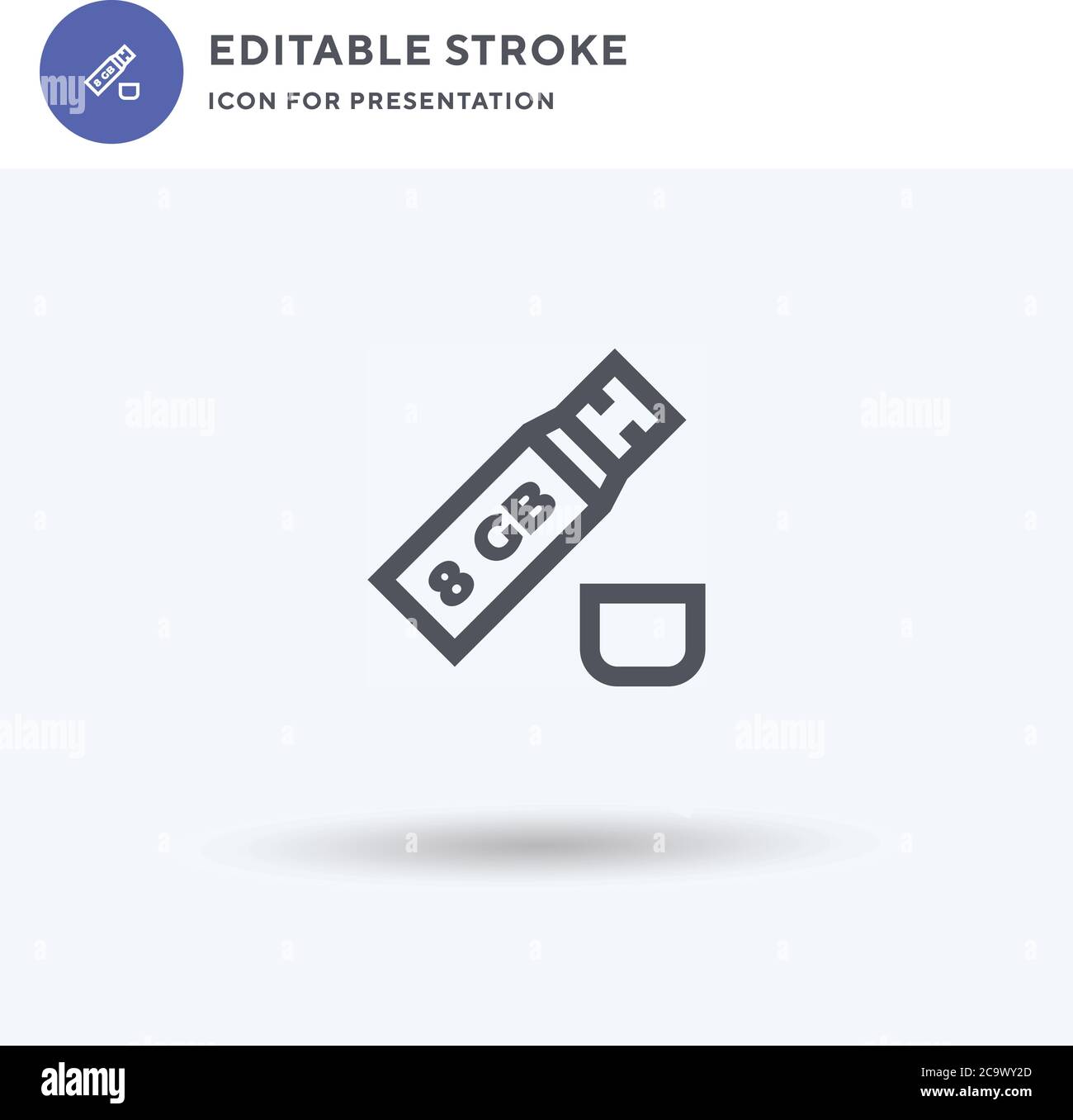 Usb icon vector, filled flat sign, solid pictogram isolated on white ...