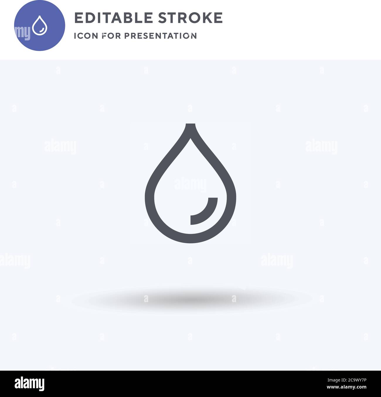 Drop icon vector, filled flat sign, solid pictogram isolated on white ...
