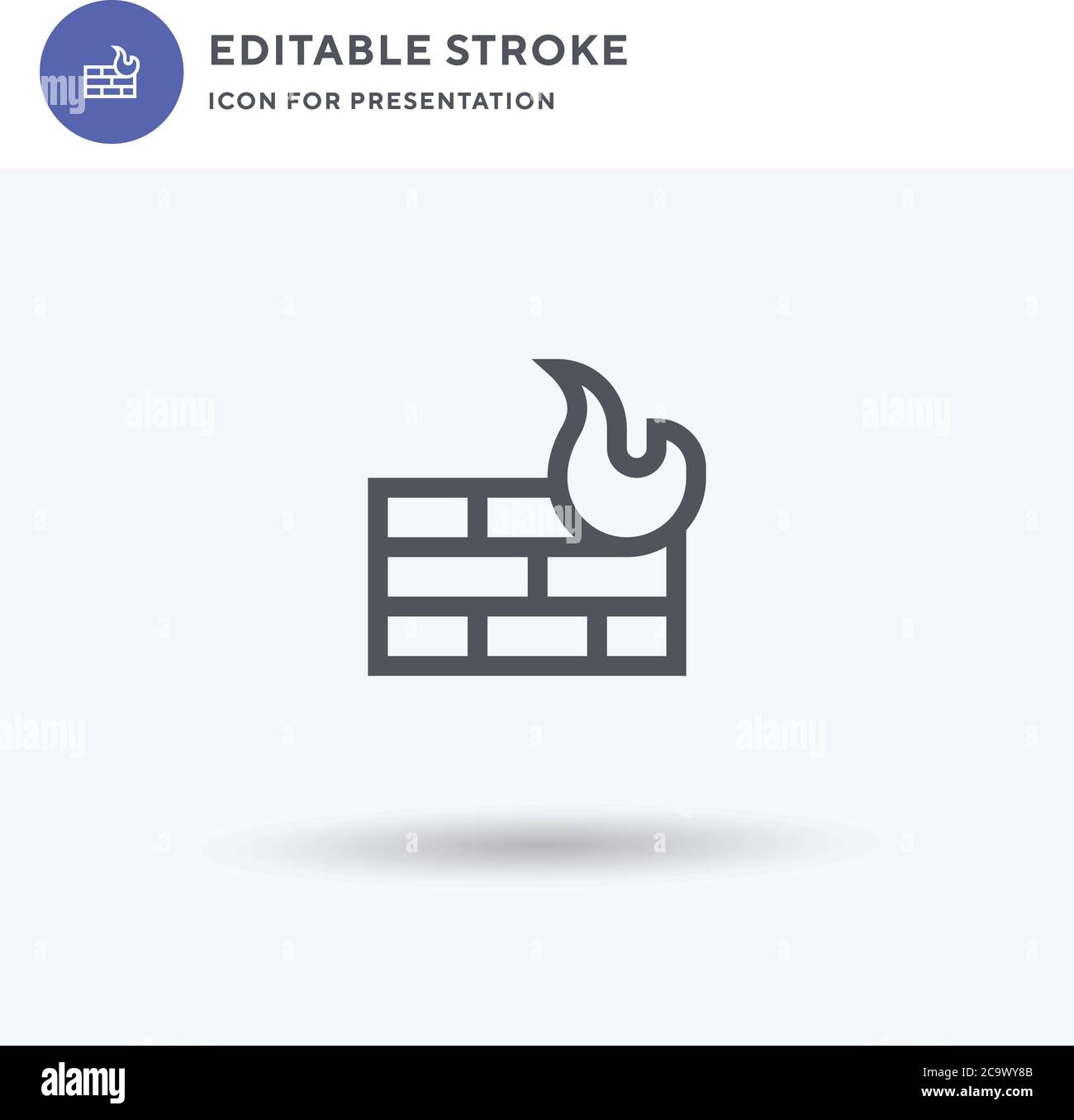 Firewall icon vector, filled flat sign, solid pictogram isolated on ...