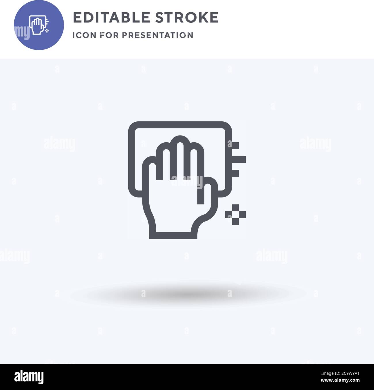 Wipe icon vector, filled flat sign, solid pictogram isolated on white ...