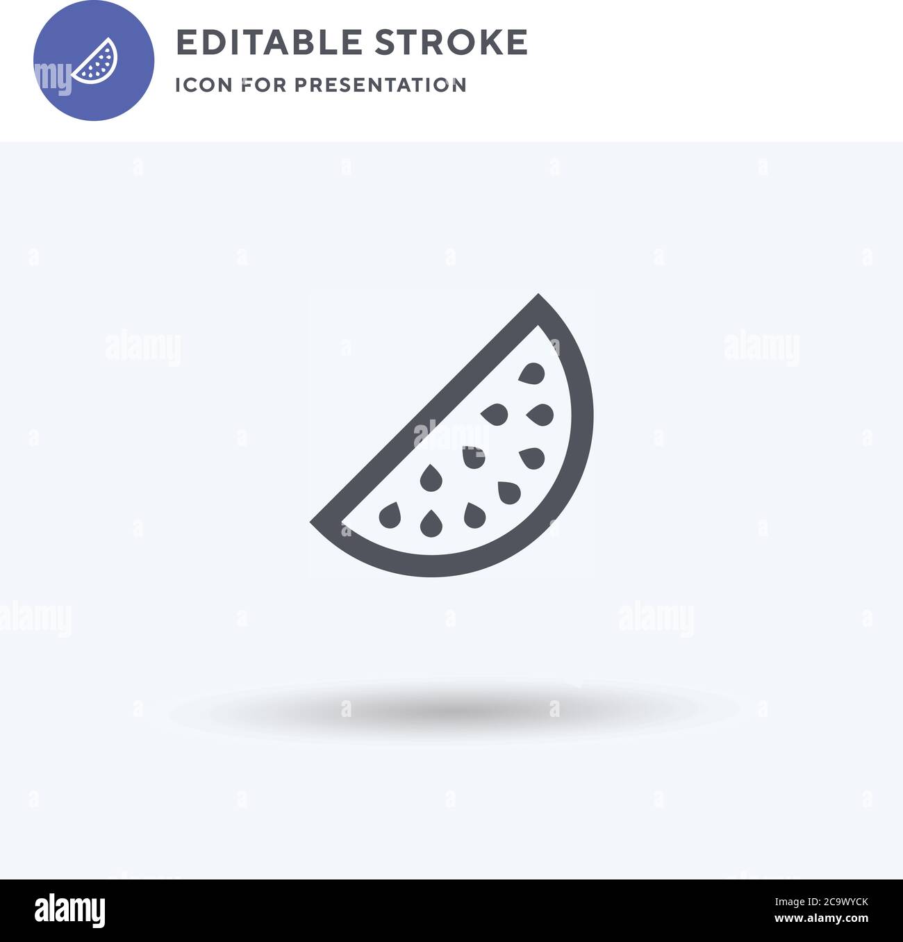 Watermelon icon vector, filled flat sign, solid pictogram isolated on ...
