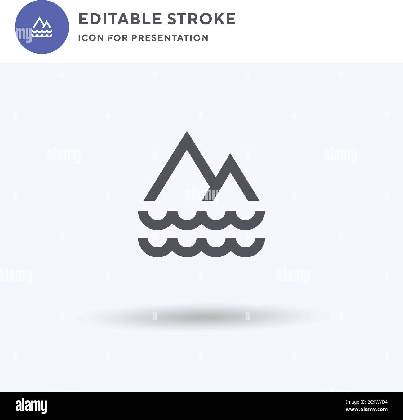 Land icon vector, filled flat sign, solid pictogram isolated on white ...