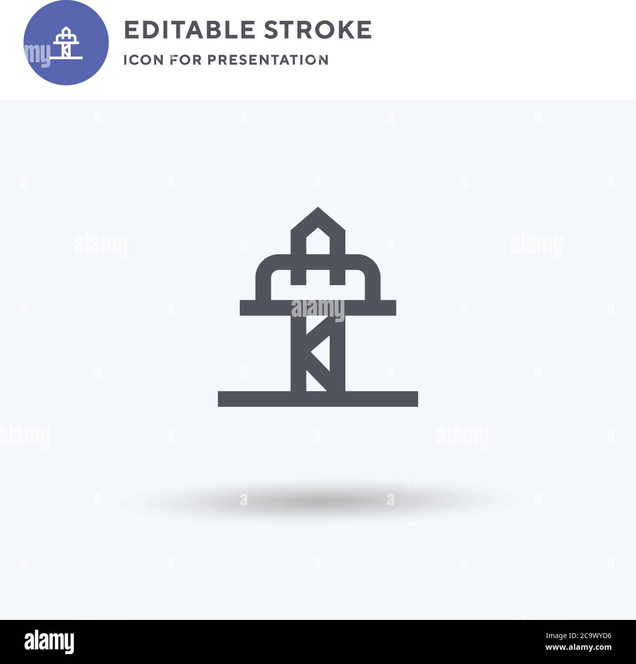 Drop Tower icon vector, filled flat sign, solid pictogram isolated on ...