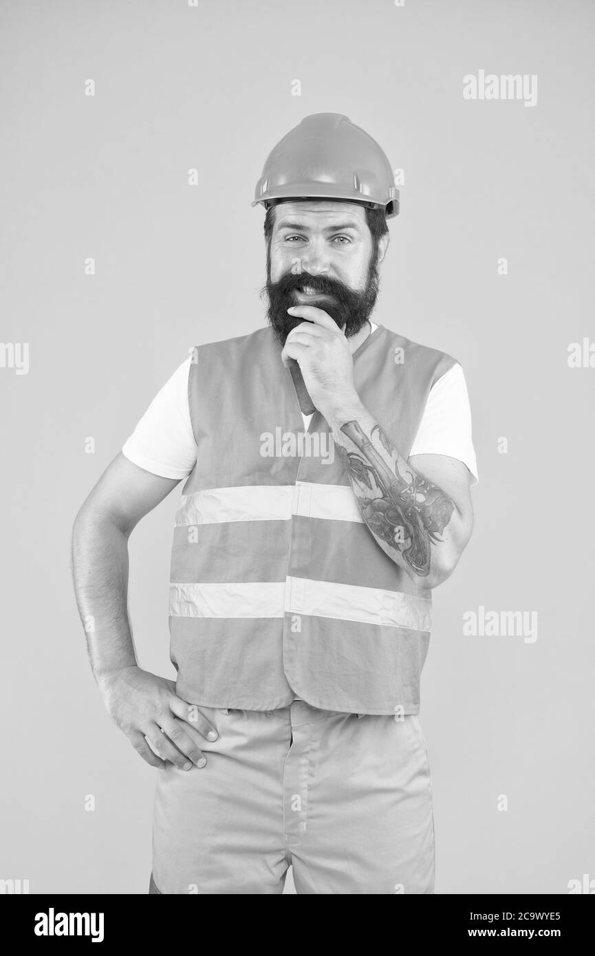 I love constructing. Construction worker yellow background ...