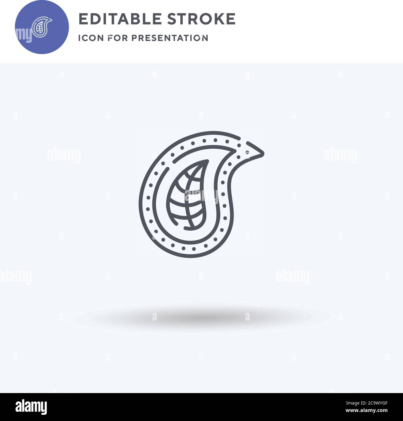 Paisley icon vector, filled flat sign, solid pictogram isolated on ...