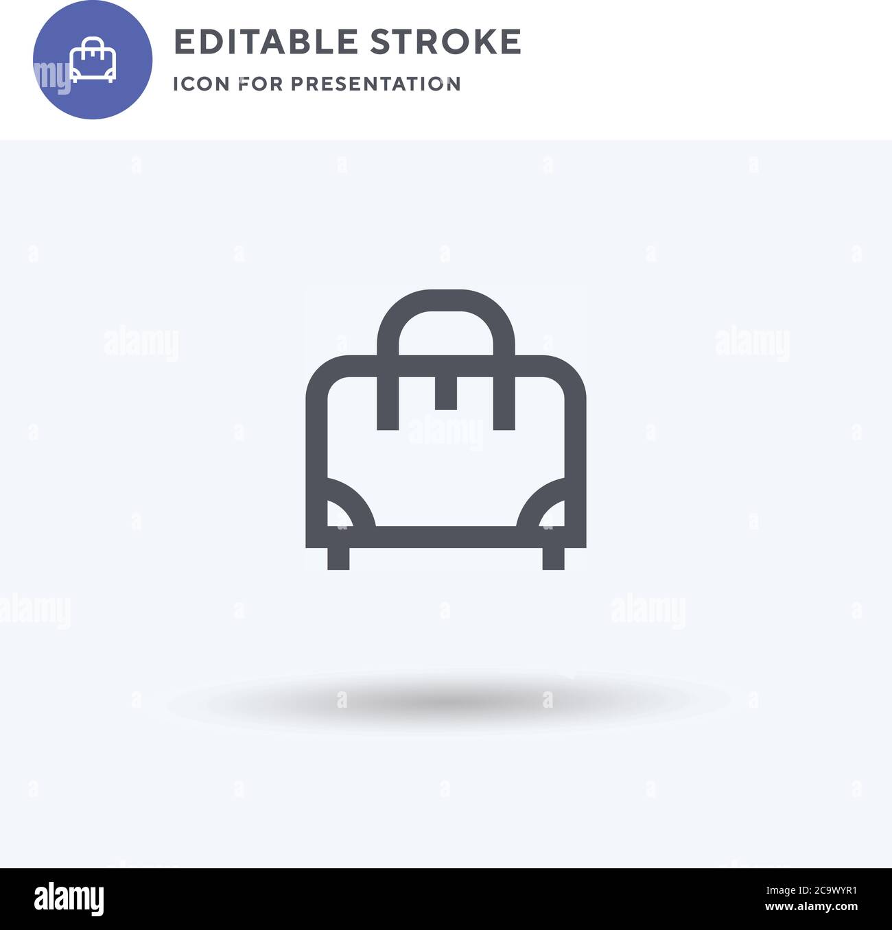 Suitcase icon vector, filled flat sign, solid pictogram isolated on ...