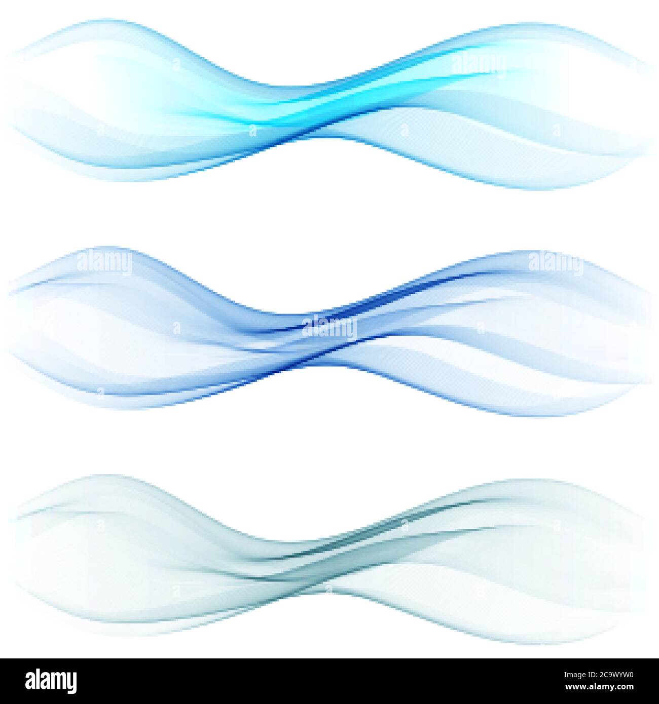 Set of blue abstract wave design element Wave flow Stock Vector Image ...