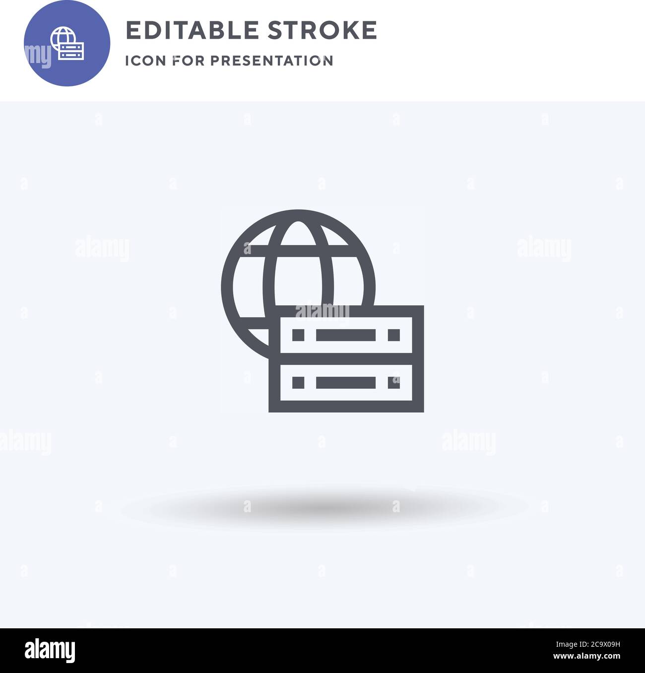 Server icon vector, filled flat sign, solid pictogram isolated on white ...