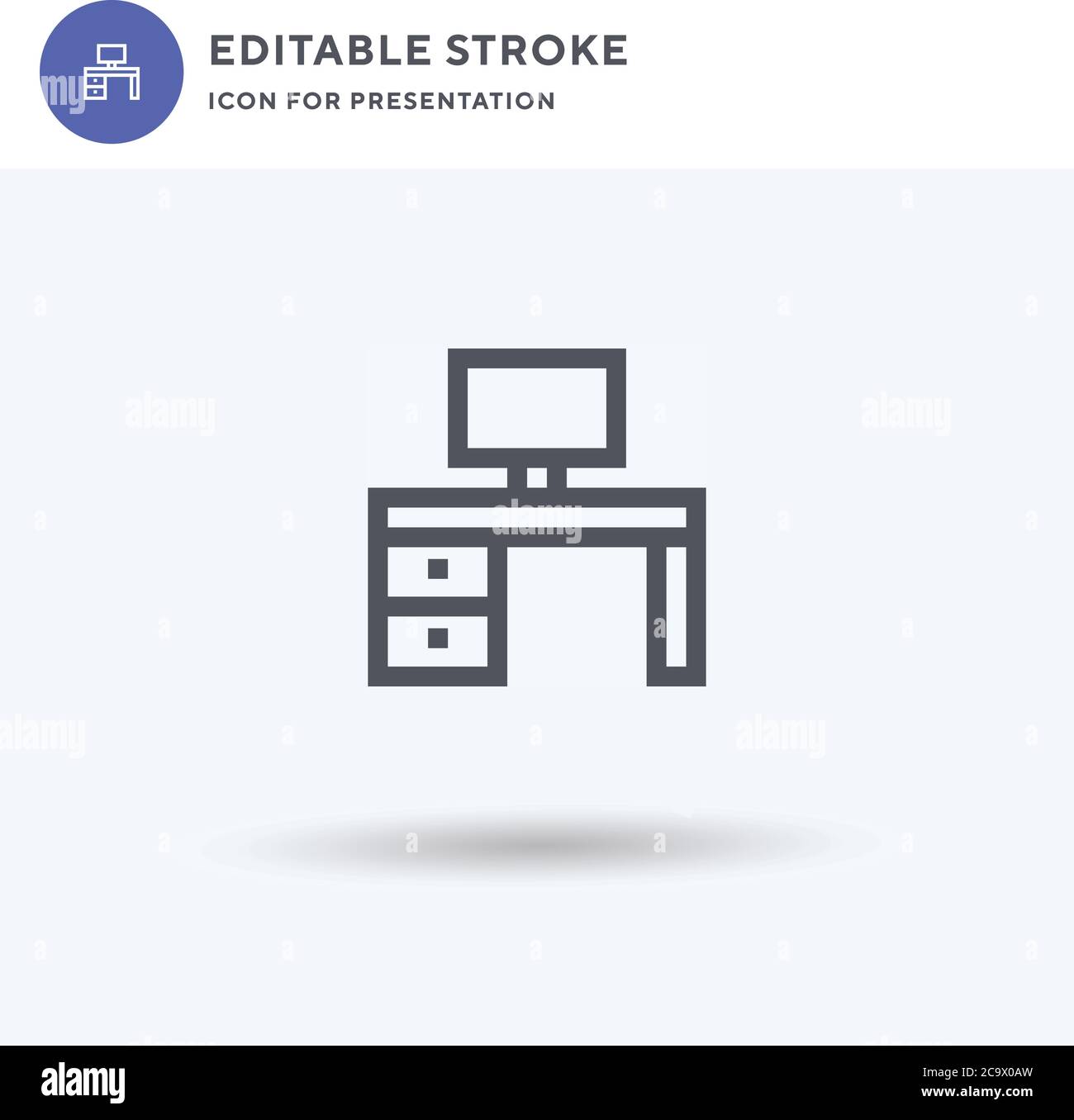 Workplace icon vector, filled flat sign, solid pictogram isolated on ...